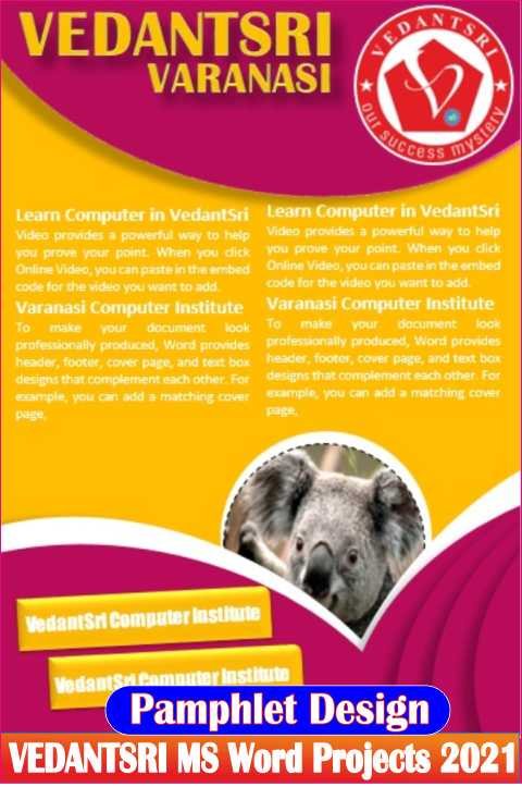 MS Word Pamphlet Project-2 - Best Computer Classes Near Me